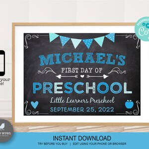 Back to School Poster, INSTANT DOWNLOAD, First Day of School ...