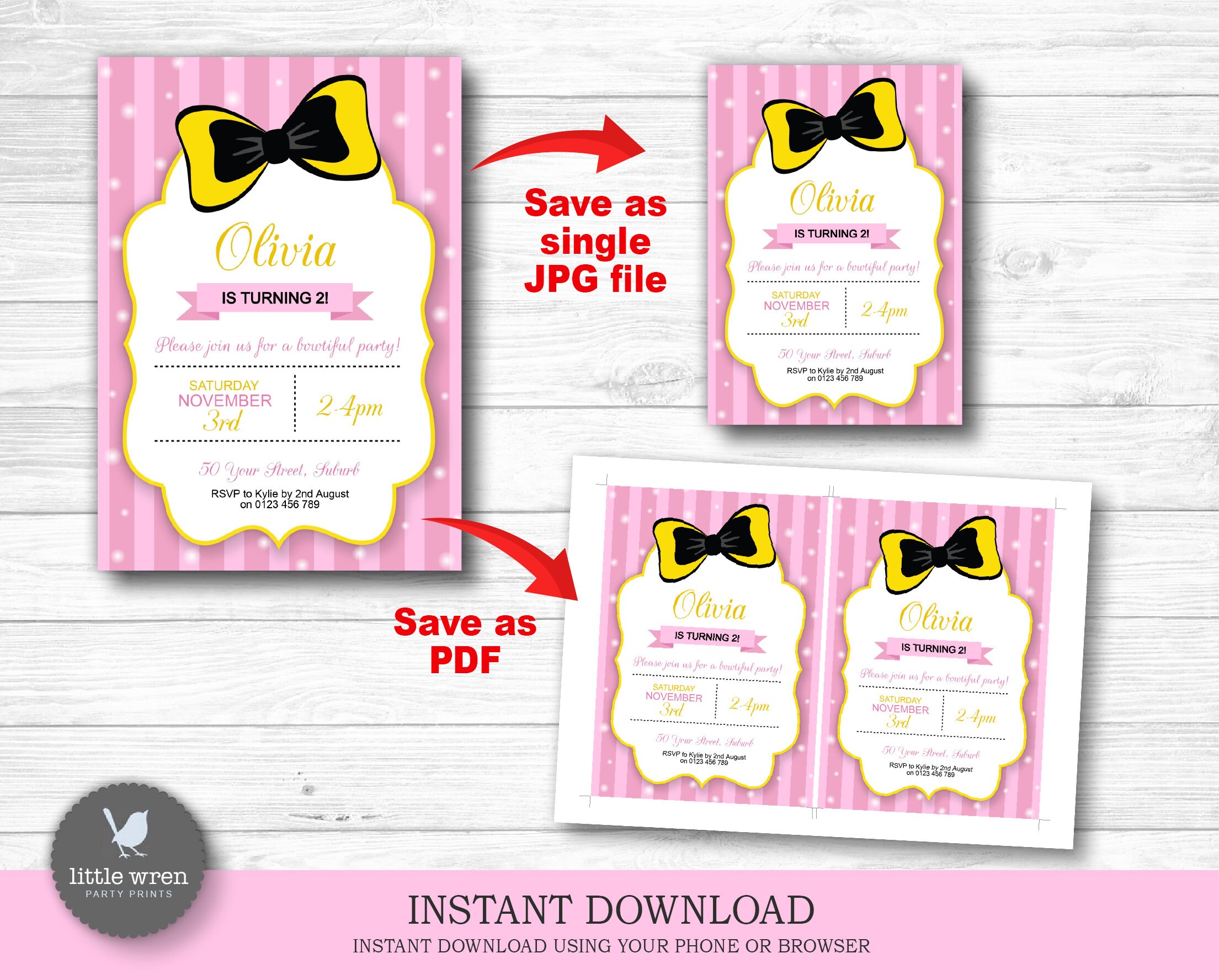 Emma Wiggle Invitation, INSTANT DOWNLOAD, Birthday Party, Emma Wiggle ...