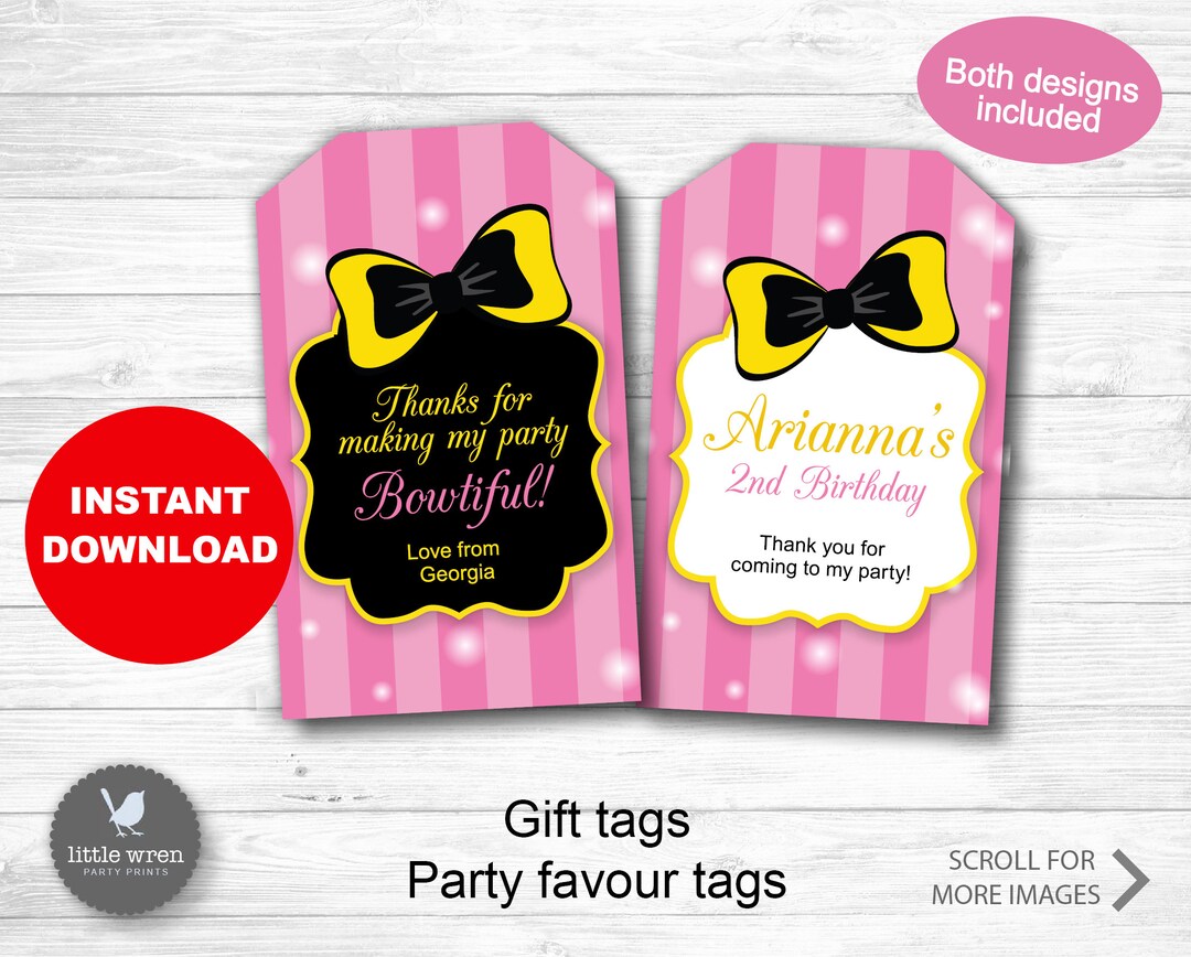 Emma Wiggle Gift Tags, INSTANT DOWNLOAD, Thank You, Favor Tags ...