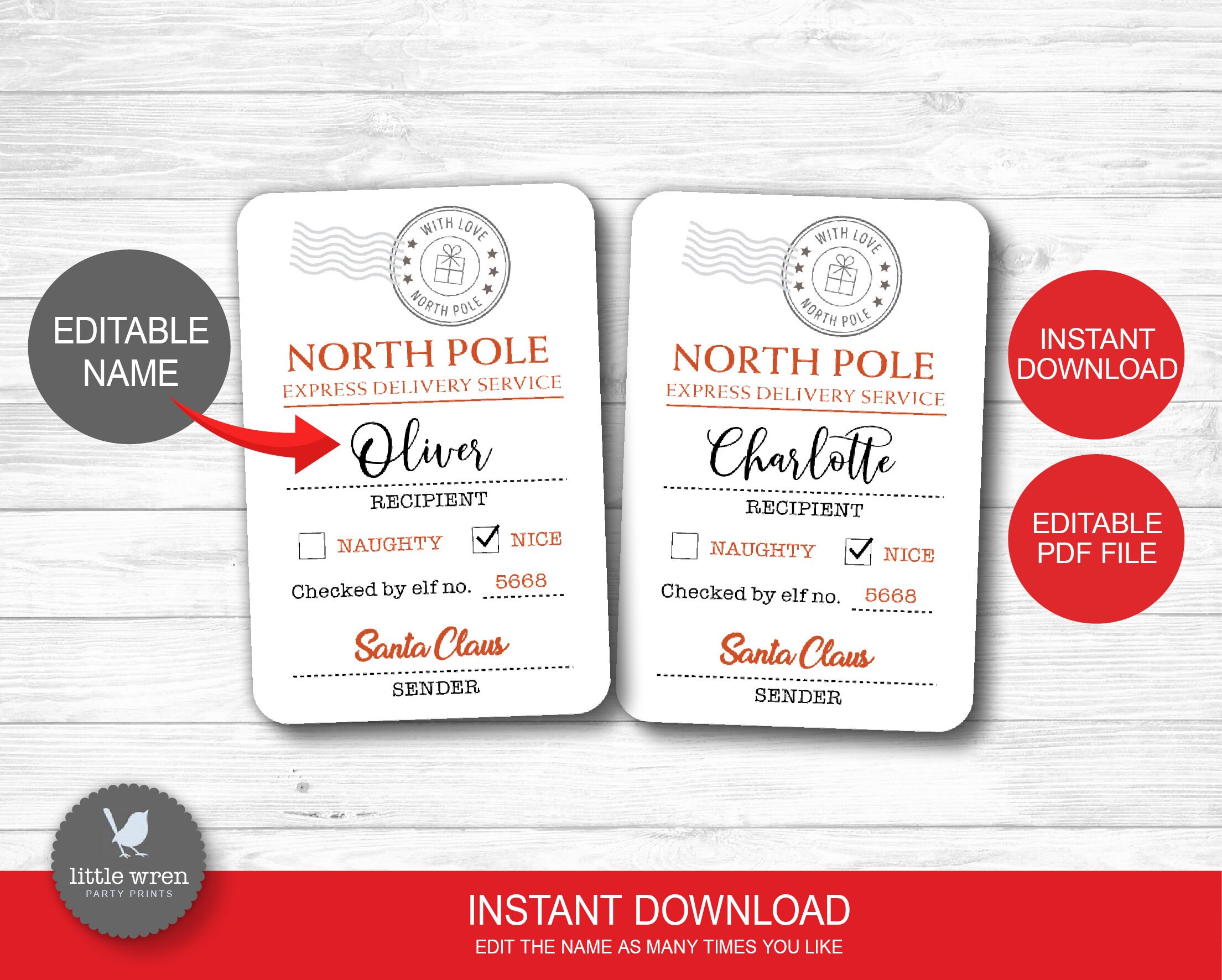North Pole Labels Christmas Gift Stickers INSTANT DOWNLOAD - Etsy Australia