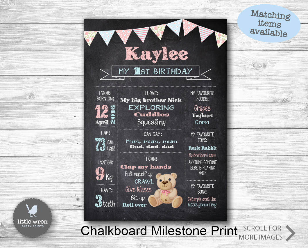 Teddy Bear Decorations Chalkboard Print Teddy Bear Party | Etsy