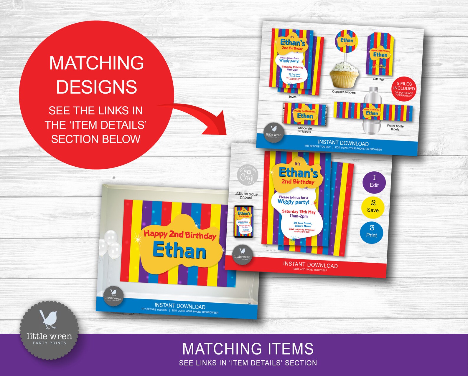 The Wiggles Backdrop, INSTANT DOWNLOAD, Wiggles Poster, Wiggles Banner ...