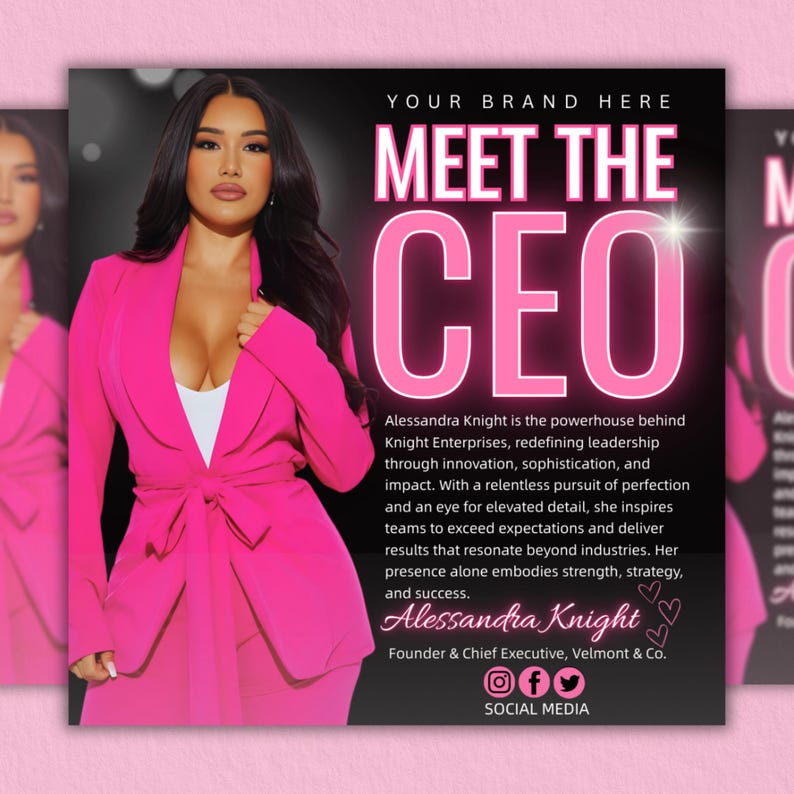 Meet the CEO Flyer, Editable Canva Template, CEO Introduction Marketing ...
