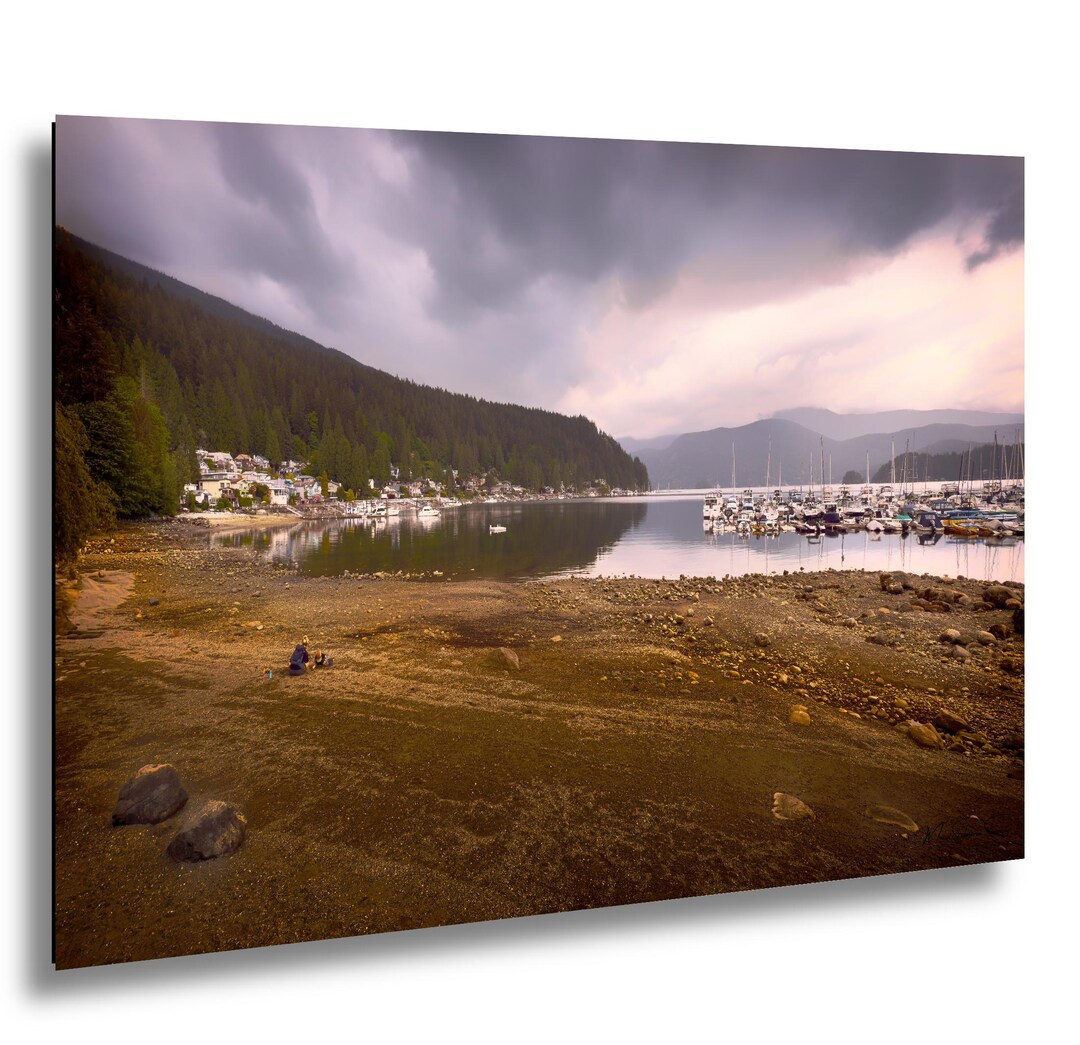 Deep Cove Beach North Vancouver Woman and Child Clouds Shoreline Canada ...
