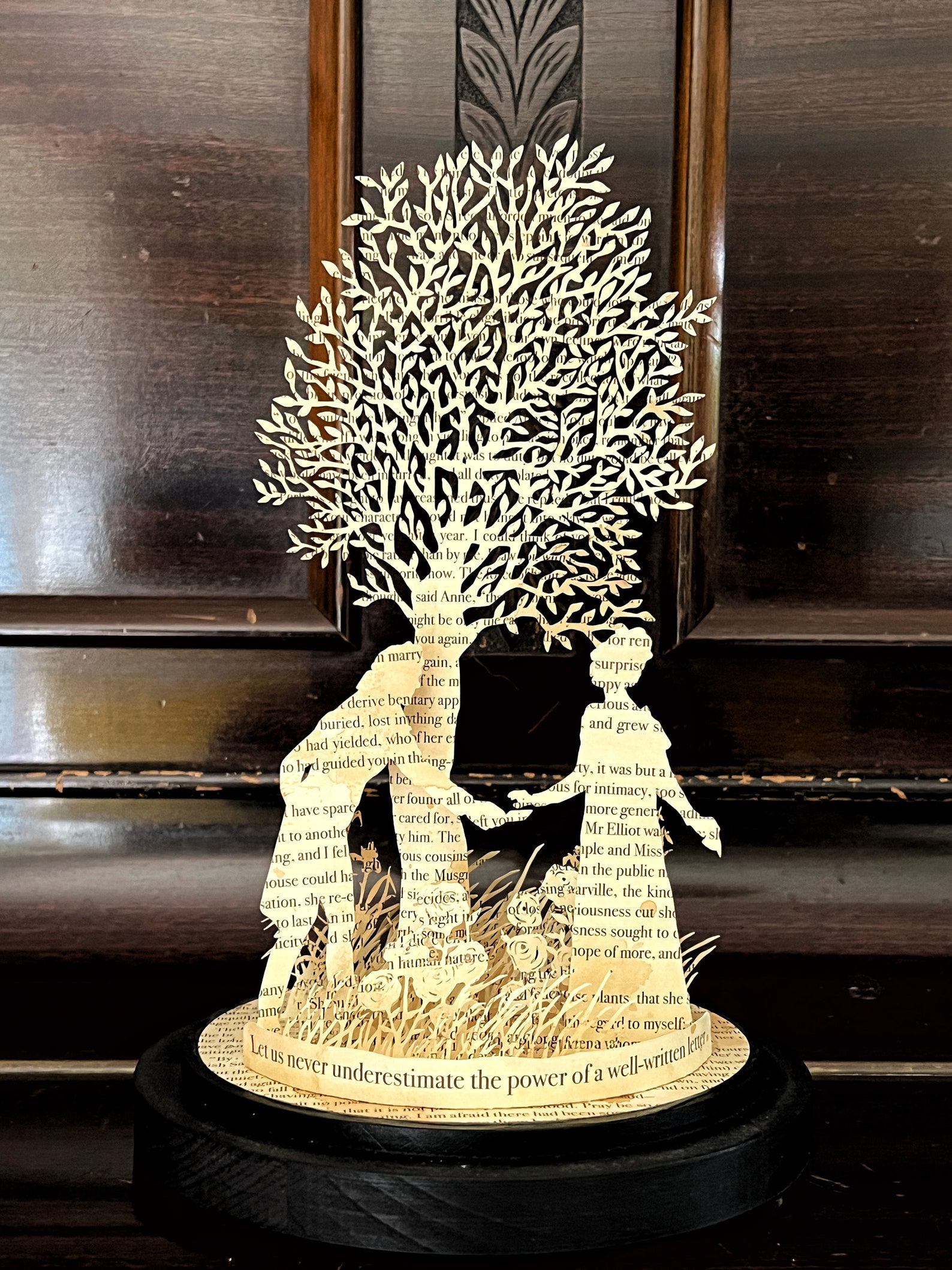 Persuasion Jane Austen Quote Tree Paper Art Diorama in Glass Dome - Etsy