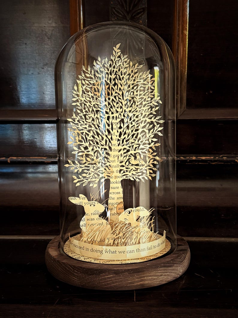 Watership Down Rabbits Quote Paper Craft Tree in a Dome. - Etsy UK