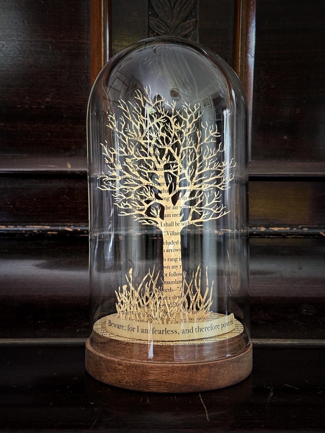 Mary Shelley Frankenstein Fearless Powerful Book Quote Tree Paper Art ...