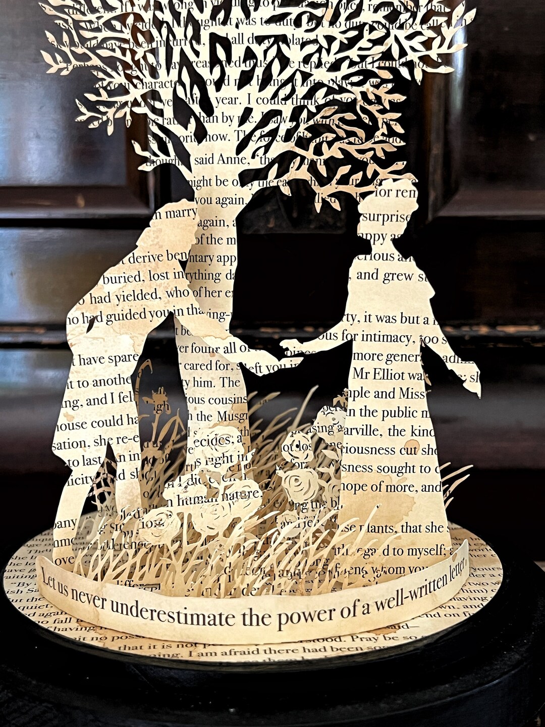 Persuasion Jane Austen Quote Tree Paper Art Diorama in Glass Dome - Etsy