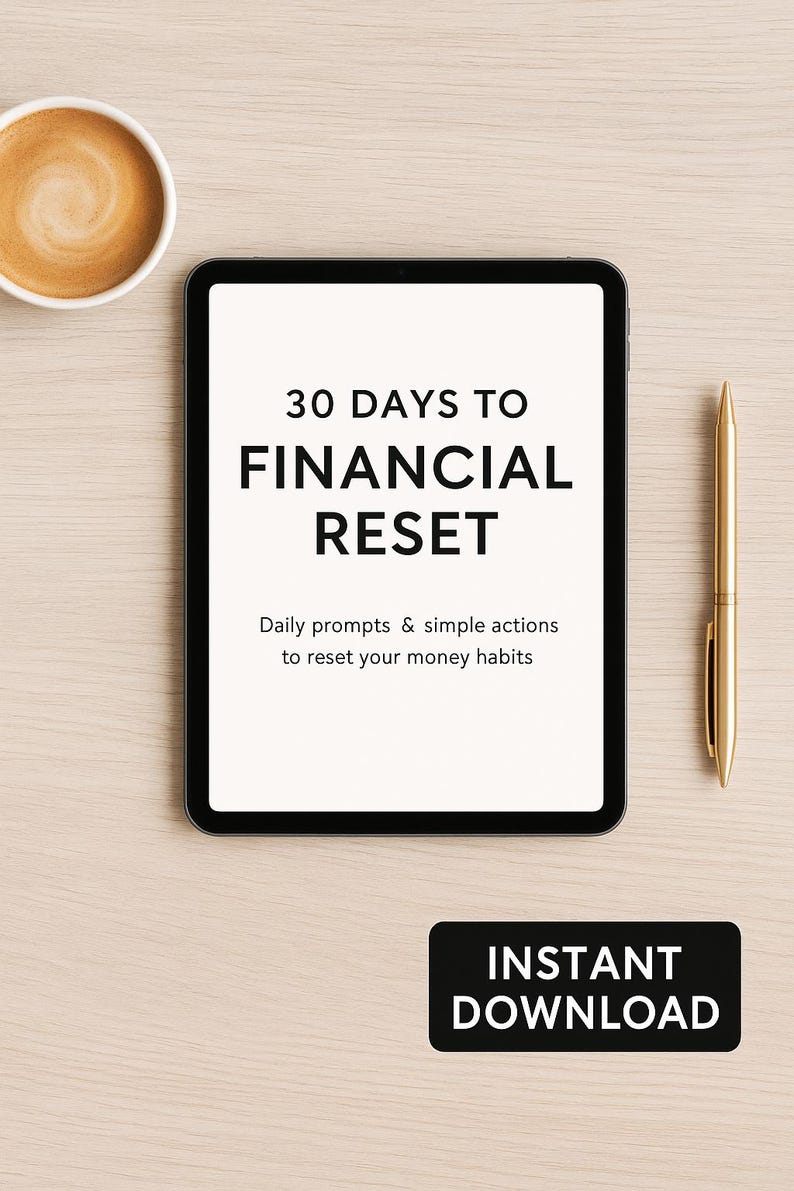 30 Days to Financial Reset | Money Mindset Workbook | Budget & Spending ...