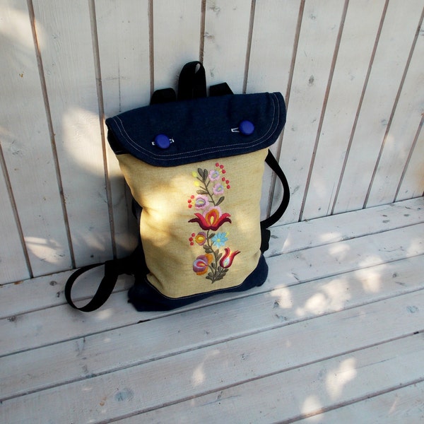 Embroidered Backpack - Etsy