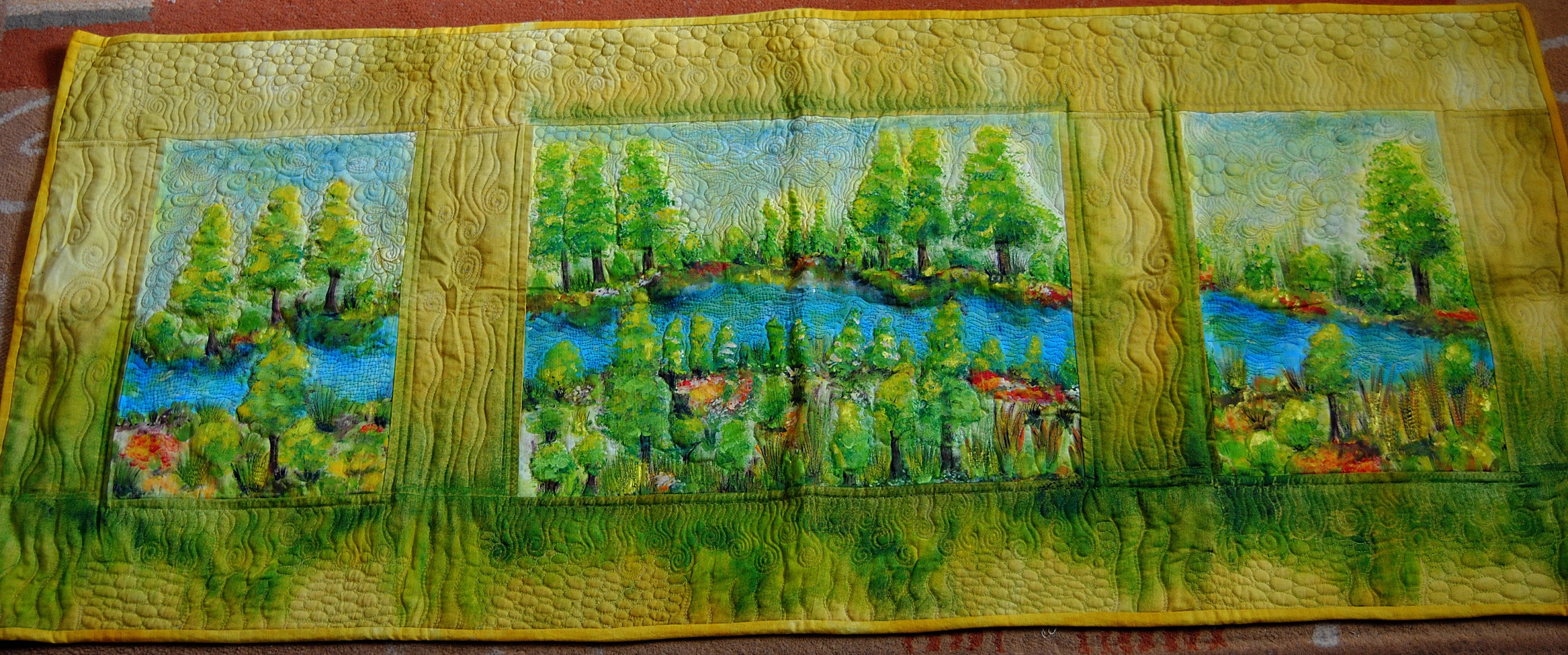 Contemporary Art Quilt, Modern Art Quilt Riverside- Art Quilt ...