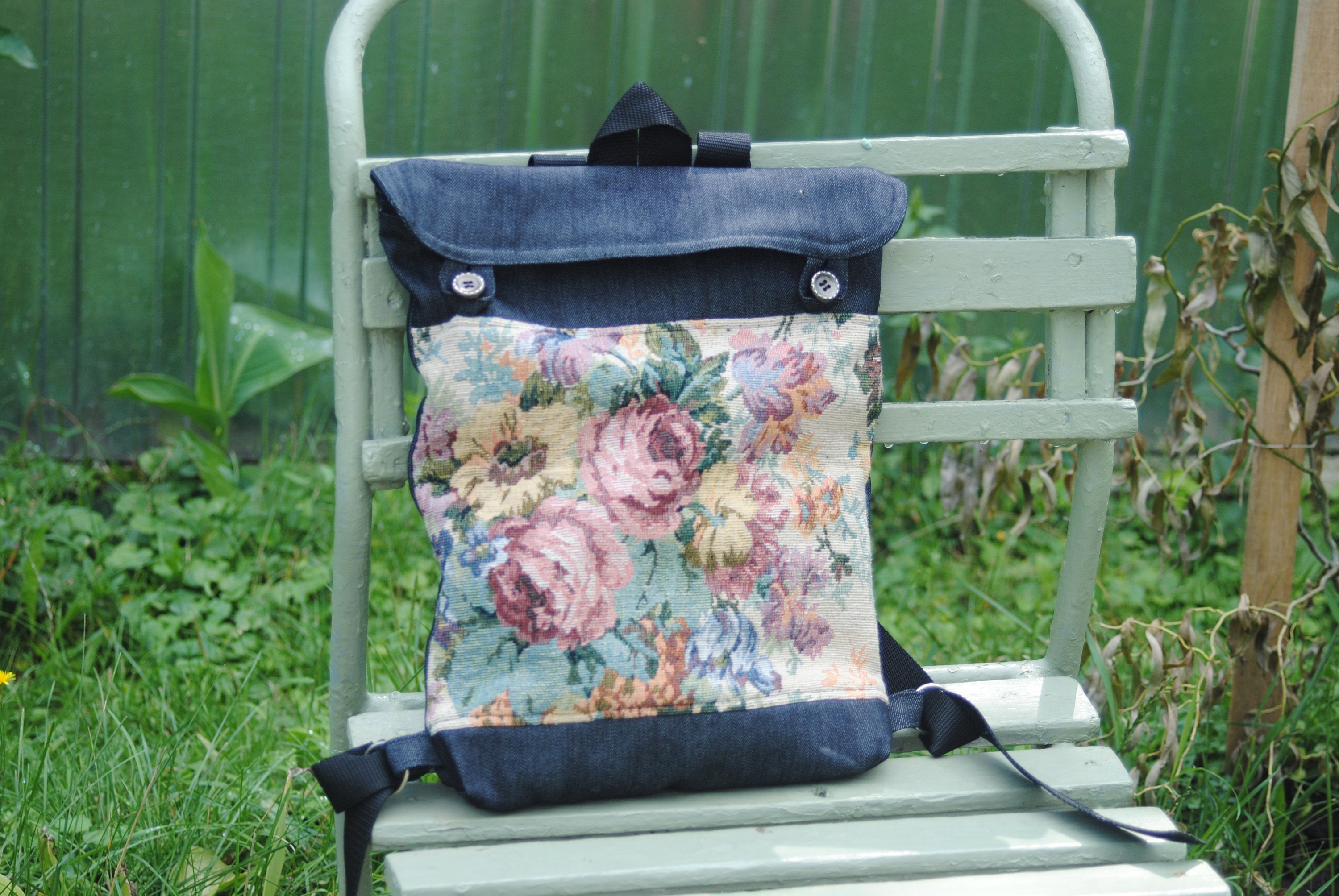 Floral Tapestry Backpack, Woman Backpack, Embroidered Fol Bag, Backpack ...