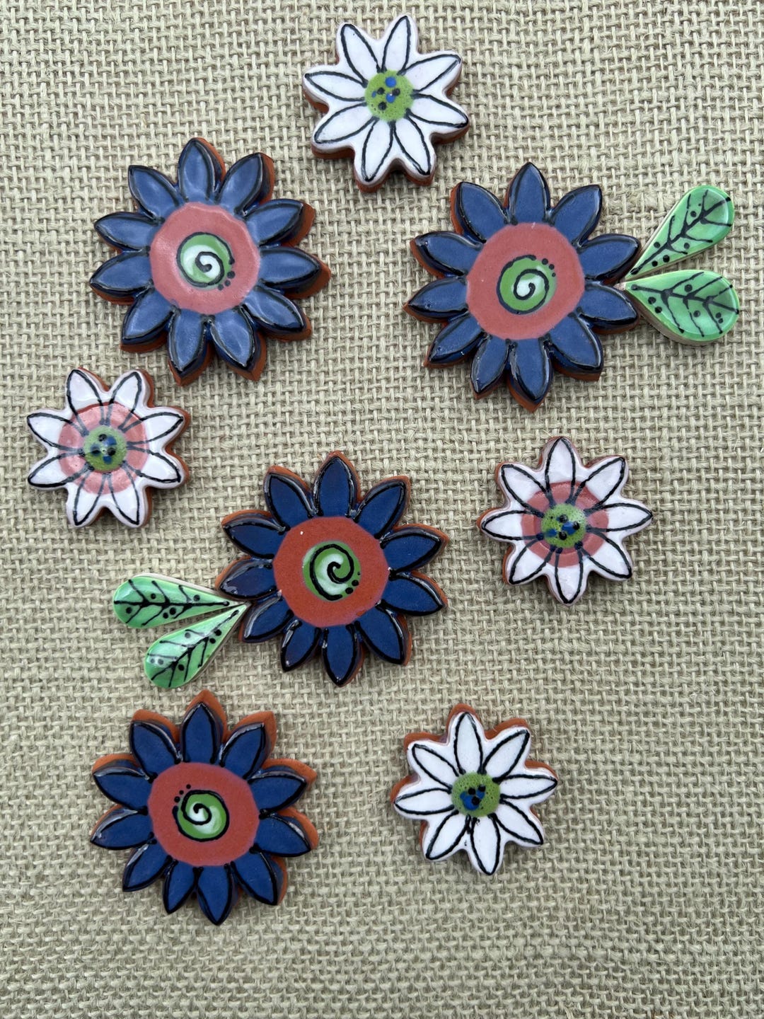 Terra Cotta Blue Spring Flowers - Etsy