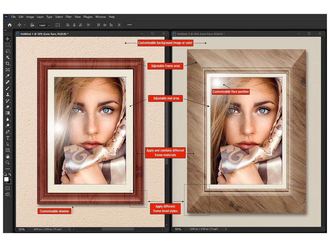 Photo Frames Creator for Adobe Photoshop & Photoshop Elements - Etsy
