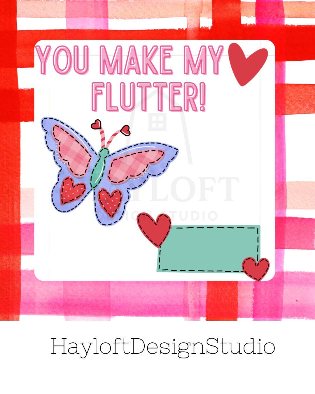 Printable Valentine Cards You Make My Heart Flutter - Etsy