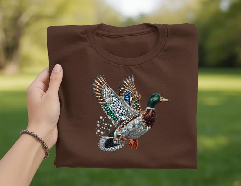 Rhinestone Duck PNG, Sparkly Mallard Sublimation Design (digital ...