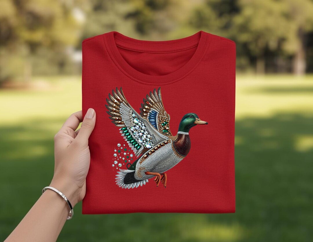 Rhinestone Duck PNG, Sparkly Mallard Sublimation Design (digital ...