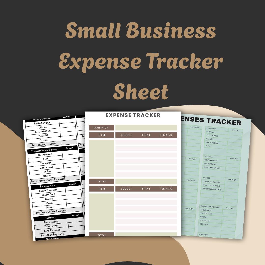 Small Business Expense Tracker Sheet, Finance Management Tool ...