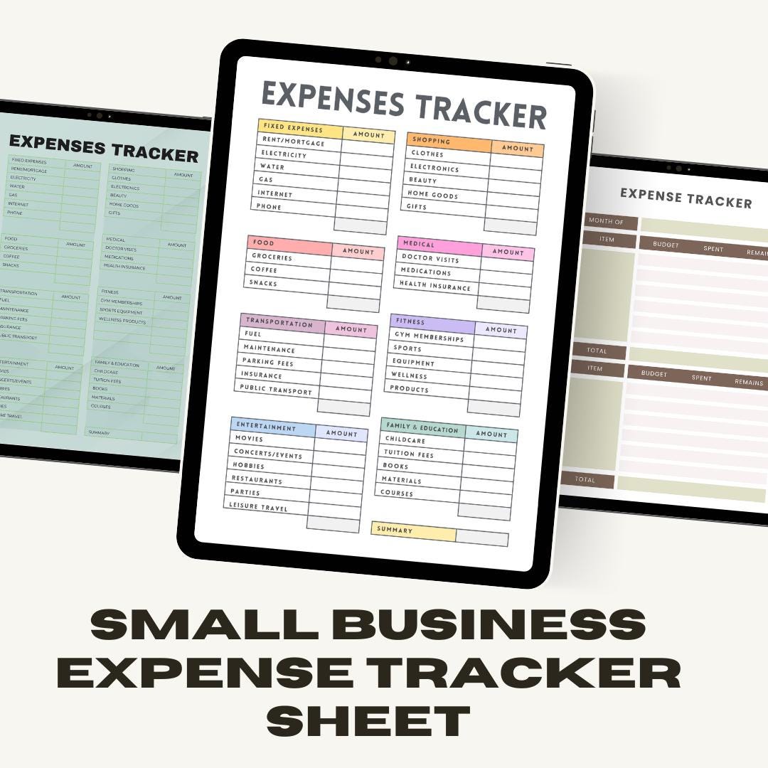 Small Business Expense Tracker Sheet, Finance Management Tool ...