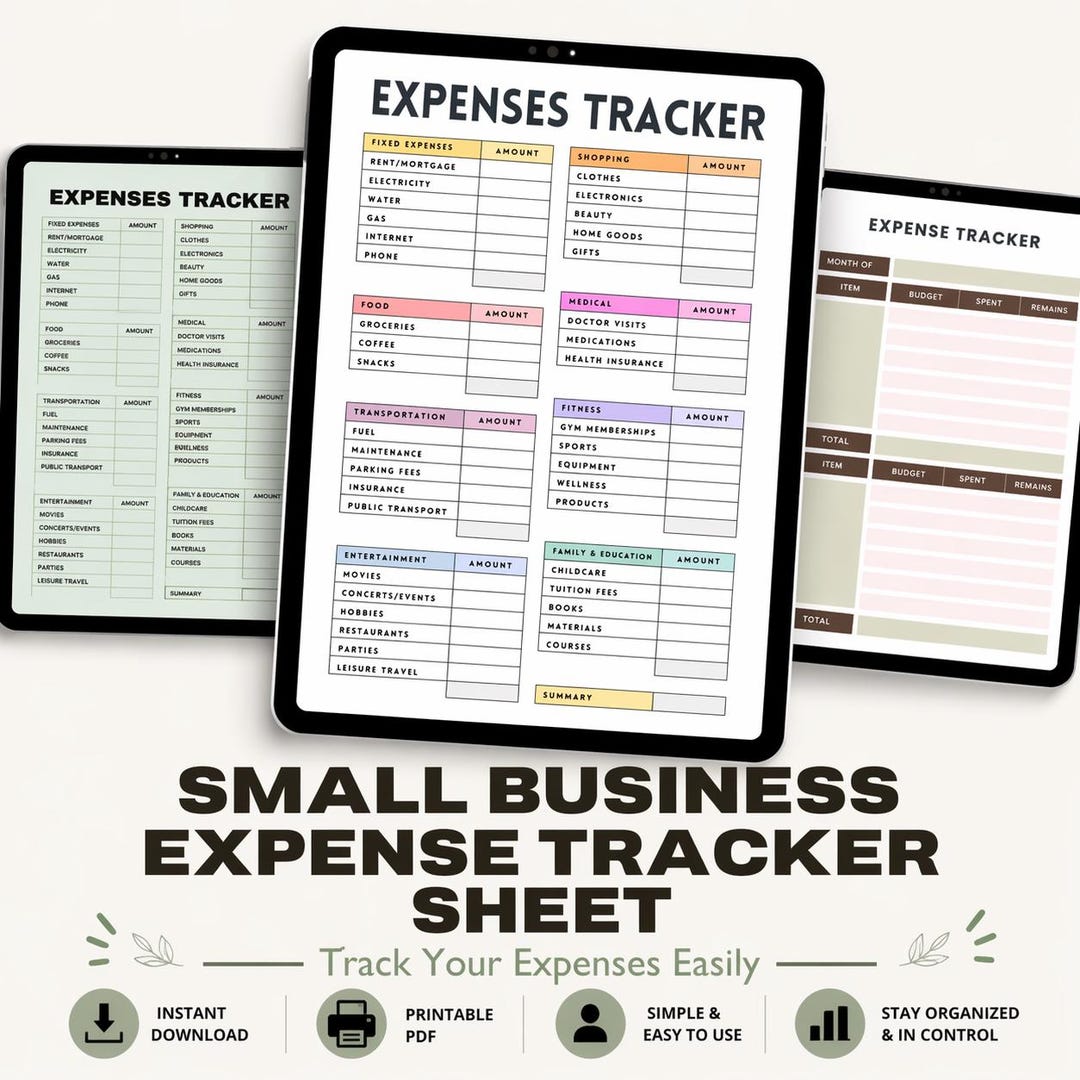 Small Business Expense Tracker Sheet, Finance Management Tool ...