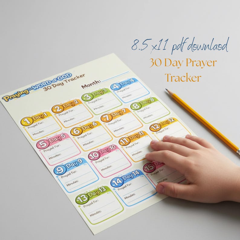 Christian Prayer Tracker Kids: Bible Verse Scripture Reading Plan (PDF ...