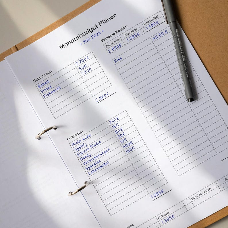 Printable Monthly Budget | Budget Planner | Income, Fixed Costs ...