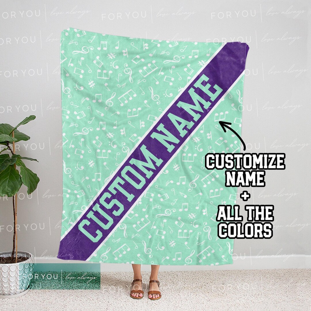 Custom Music Note Blanket - Personalized Name, Soft & Warm (multiple ...