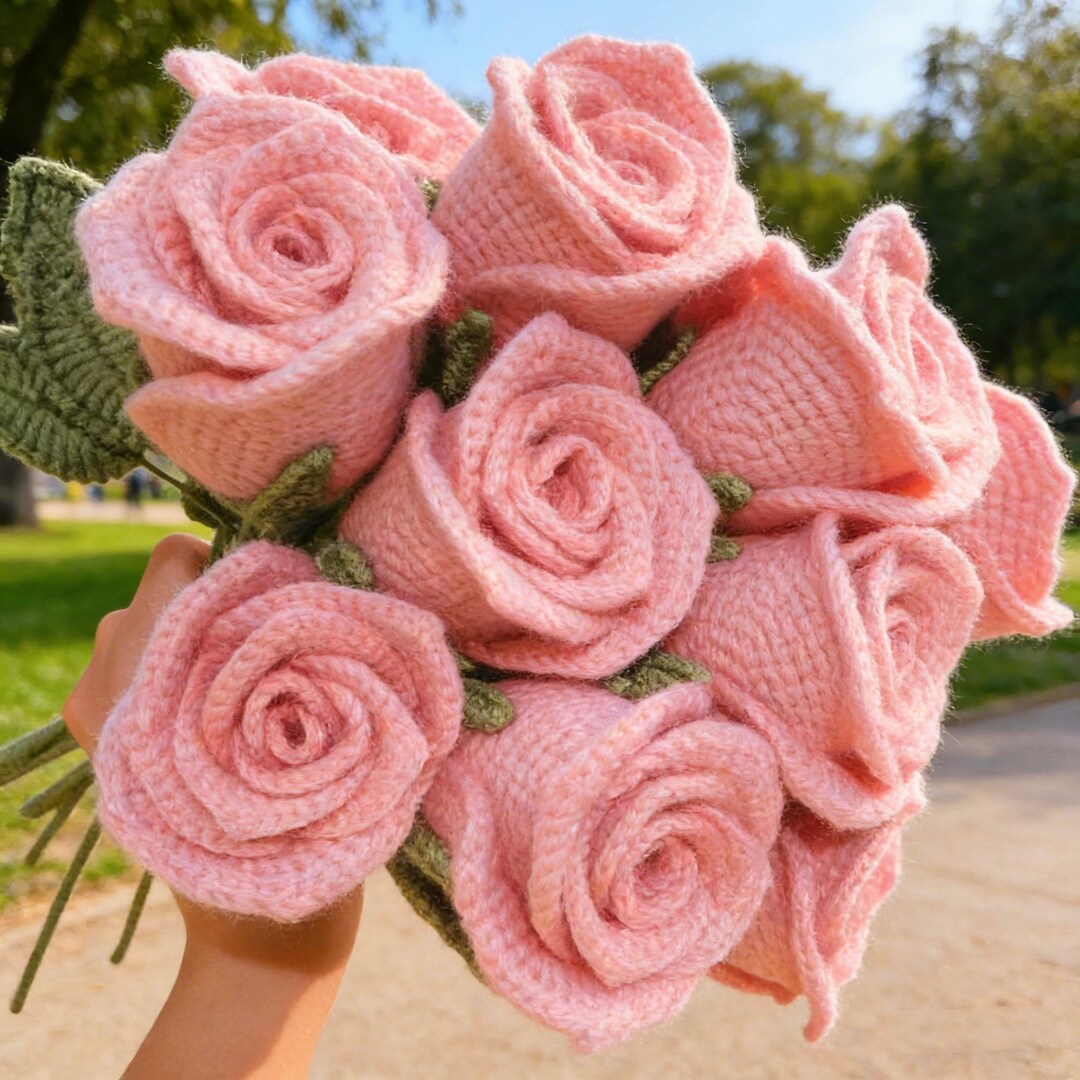 Pink Crochet Rose PDF Pattern, Easy Dly Tutorial for Beginners ...