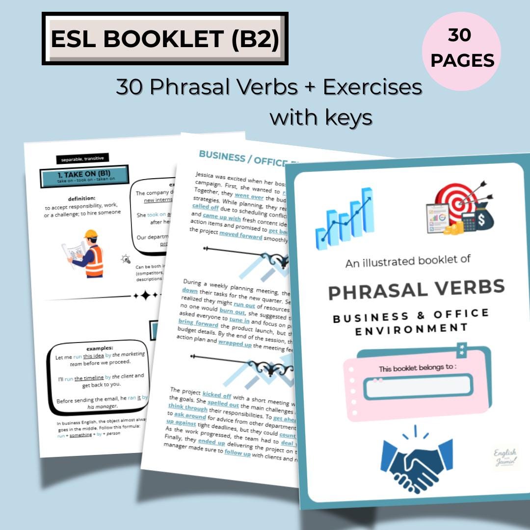 Phrasal Verbs Printable Booklet Business Teaching Materials Teachers ...