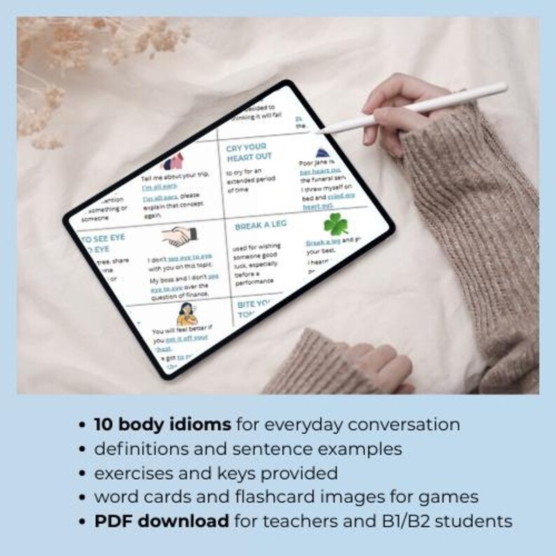 Body Idioms ESL Worksheet Printable Teaching Materials Teachers ...