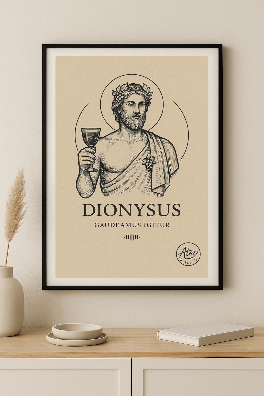Dionysus Mythology Wall Art Printable | Greek God Poster | Vintage Ink ...