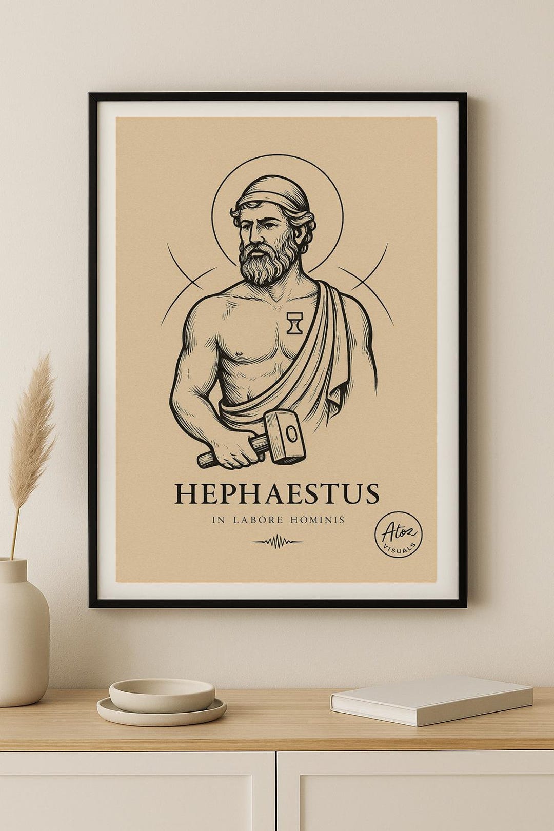 Hephaestus Mythology Wall Art Printable | Greek God Poster | Vintage ...