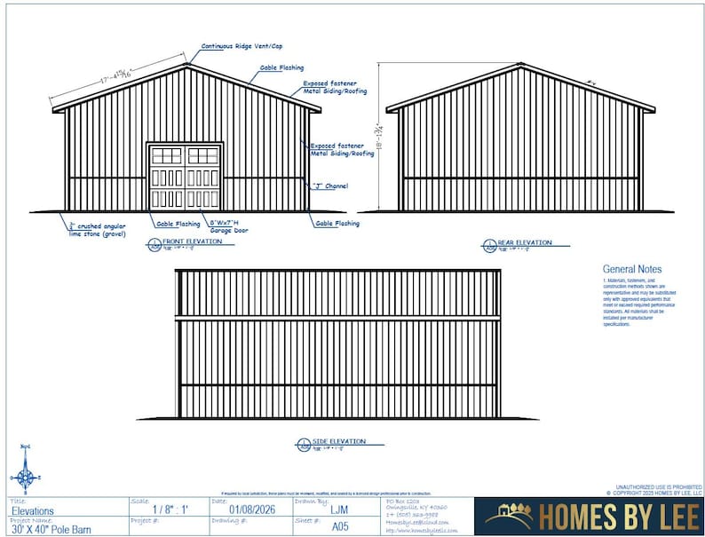 DIY 30' X 40' Pole Barn, 8' X 7' Garage Door - Etsy