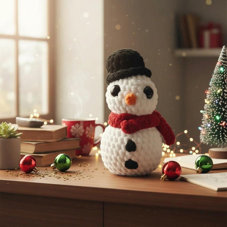 Snowman Crochet Pattern | No-sew Body Amigurumi | Plush Toy PDF | Easy ...