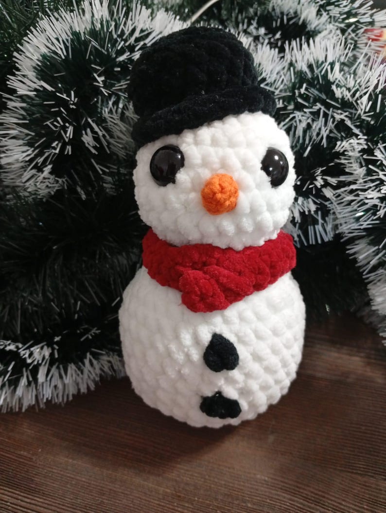 Snowman Crochet Pattern | No-sew Body Amigurumi | Plush Toy PDF | Easy ...