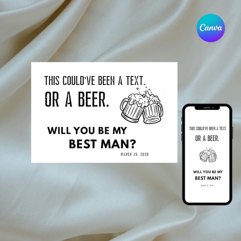 Best Man Proposal Card Printable, Funny Beer Groomsman Card, Will You ...