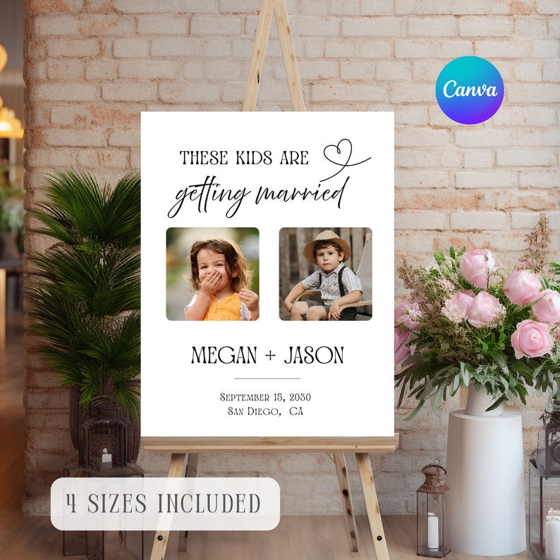 These Kids Are Getting Married Sign, Wedding Welcome Sign, Editable ...