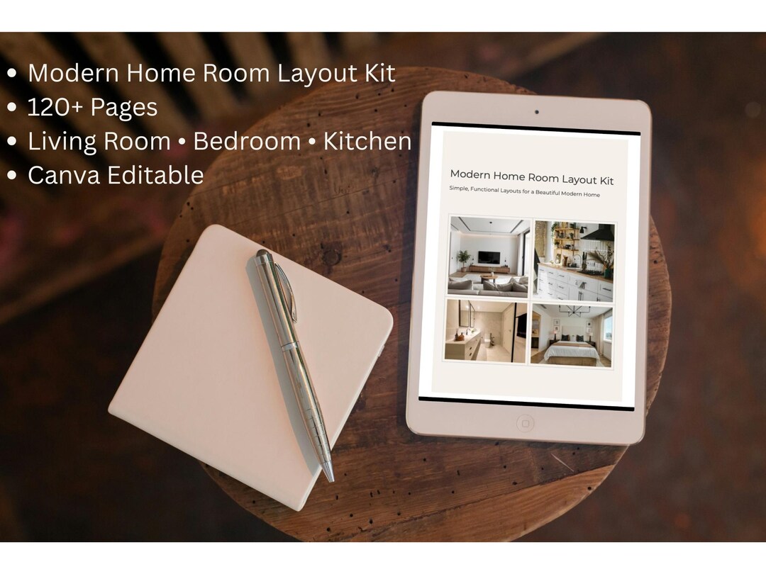 Modern Home Room Layout Kit | Living Room, Bedroom & Kitchen Layout ...