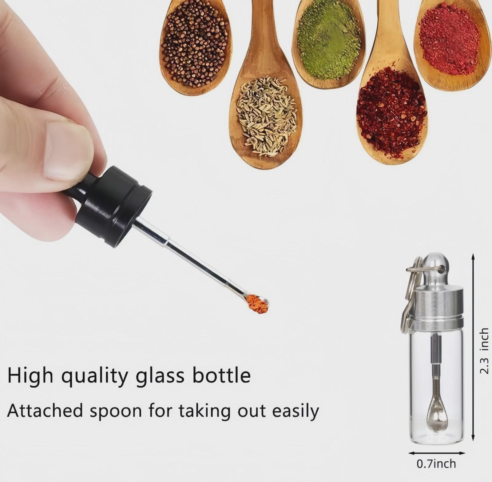 Mini Glass Spice Dispenser Jar Keychain - Etsy