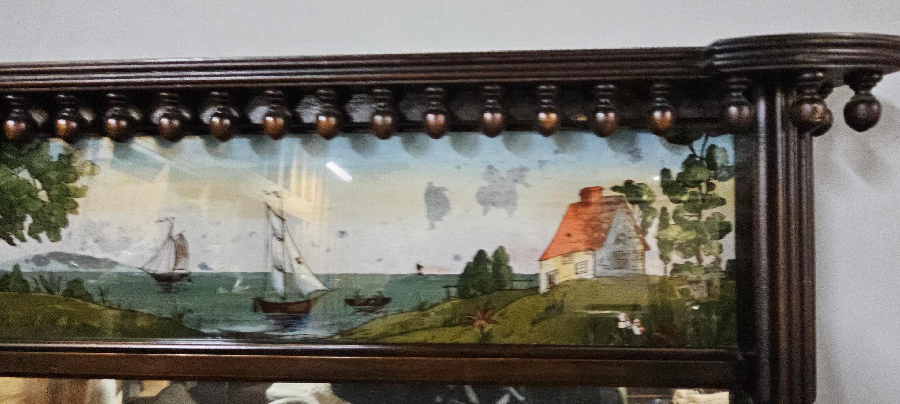 Federal Period Wall Mirror With Reverse Painted Top - Etsy