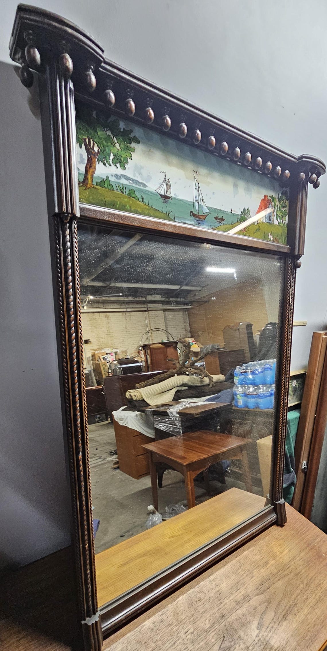 Federal Period Wall Mirror With Reverse Painted Top - Etsy