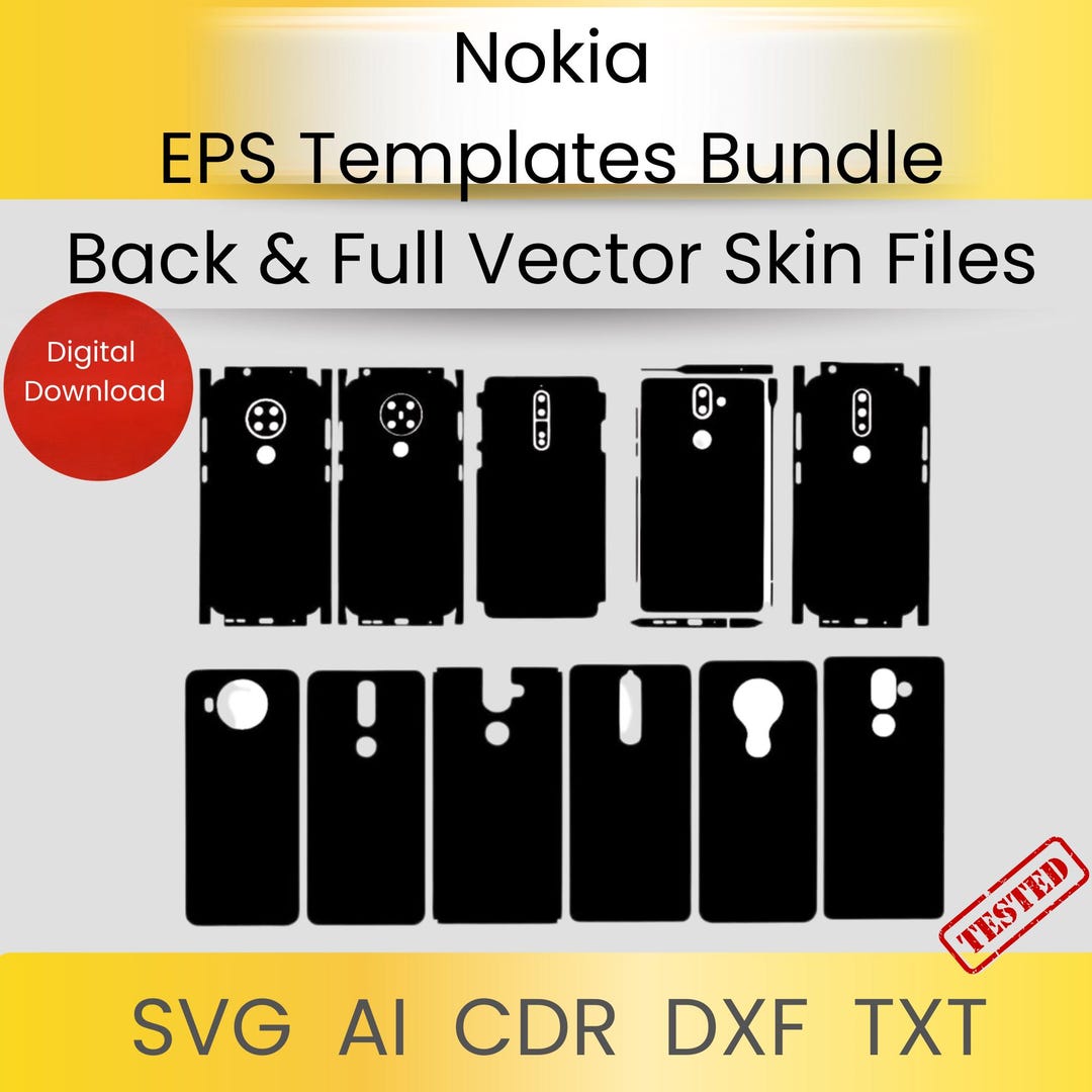 Nokia Phone Skin EPS Templates | Vector Cut Files (digital Download) - Etsy