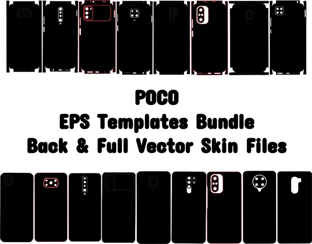 POCO Phone EPS Templates Bundle | Back - Full Skin Vector Files | Vinyl ...