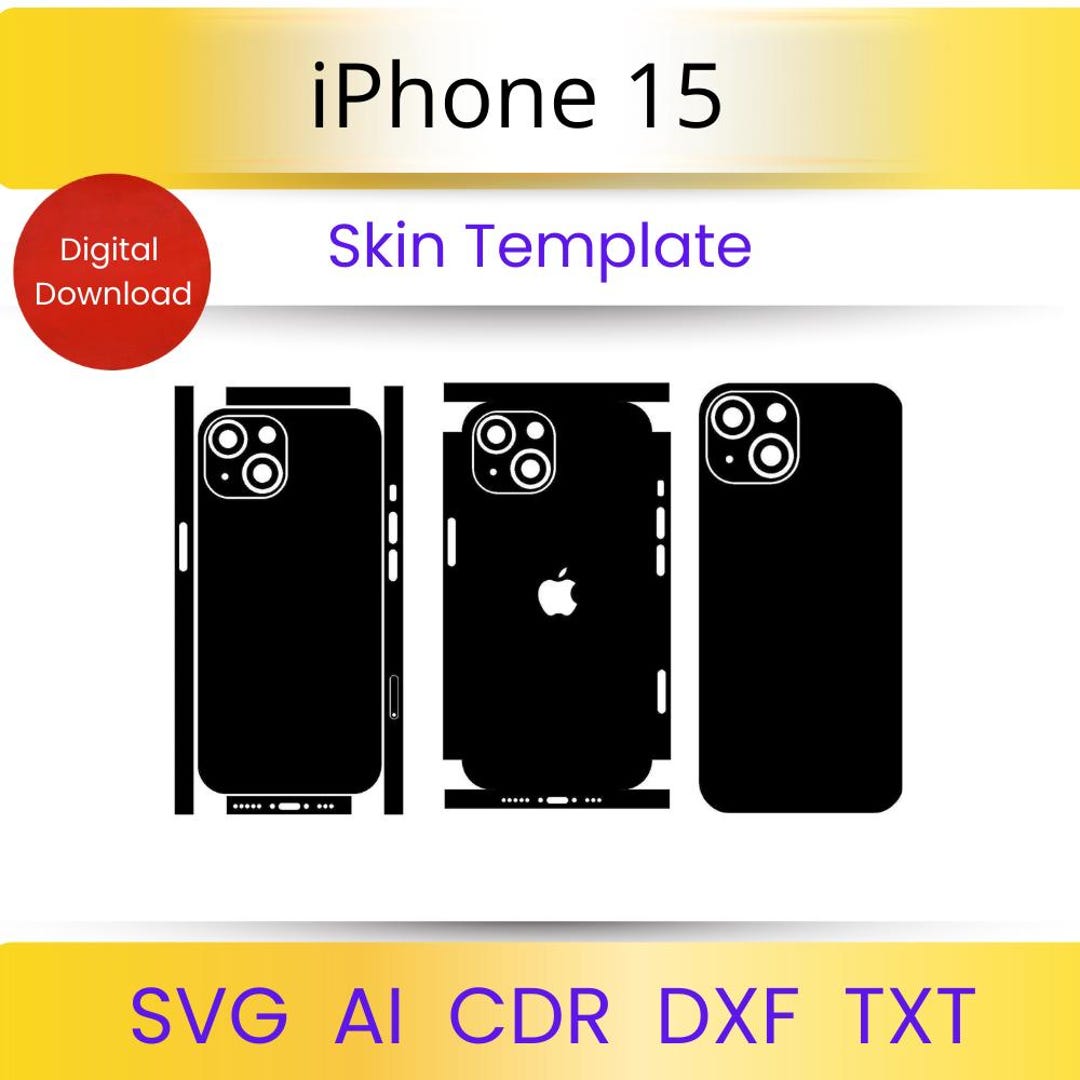 IPhone 15 Skin Template – Full Wrap SVG Cut File (digital Download) - Etsy