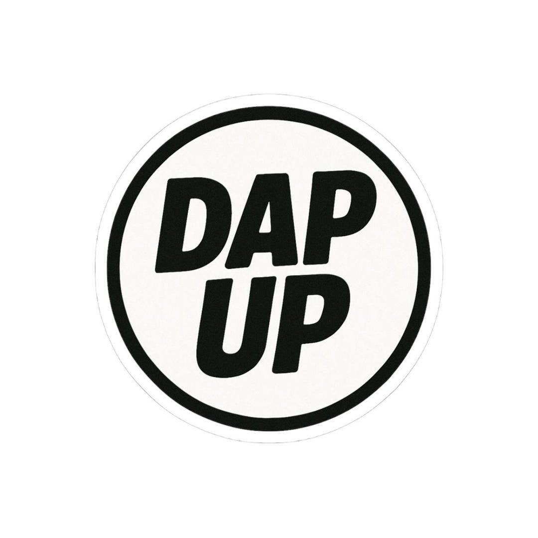 Dap up Round Vinyl Sticker - Bold Black & White Circle Laptop Decal - Etsy