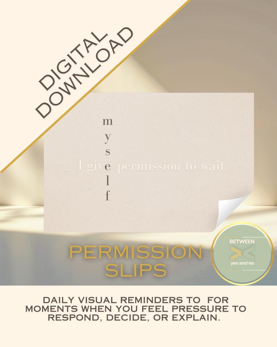 Permission Slips Printable | Permission to Pause | Gentle Self Trust ...