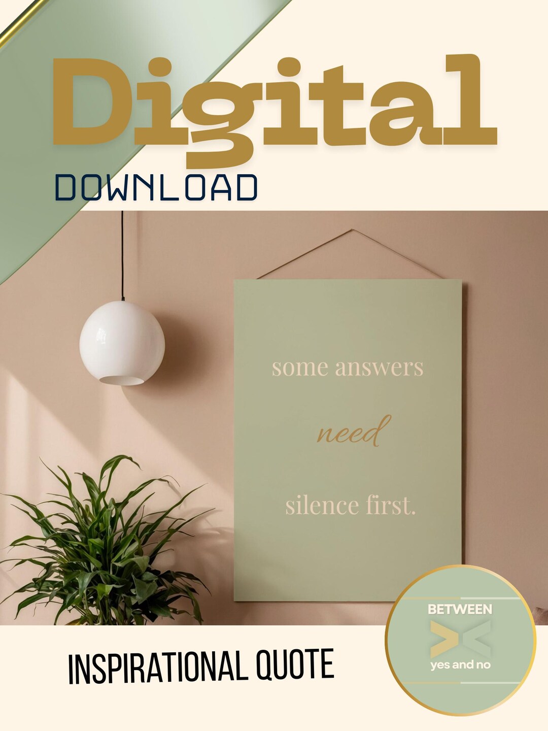 Inspirational Quote Print | Some Answers Need Silence (PDF) - Etsy
