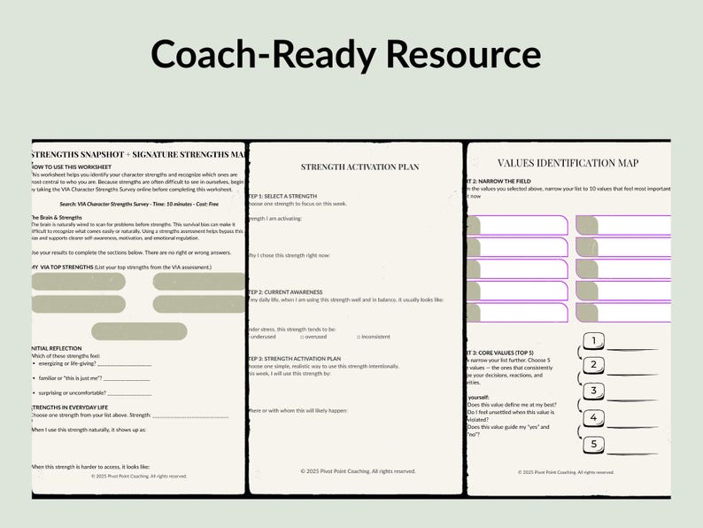 Strengths and Values Worksheet Bundle | Christian Identity and Decision ...