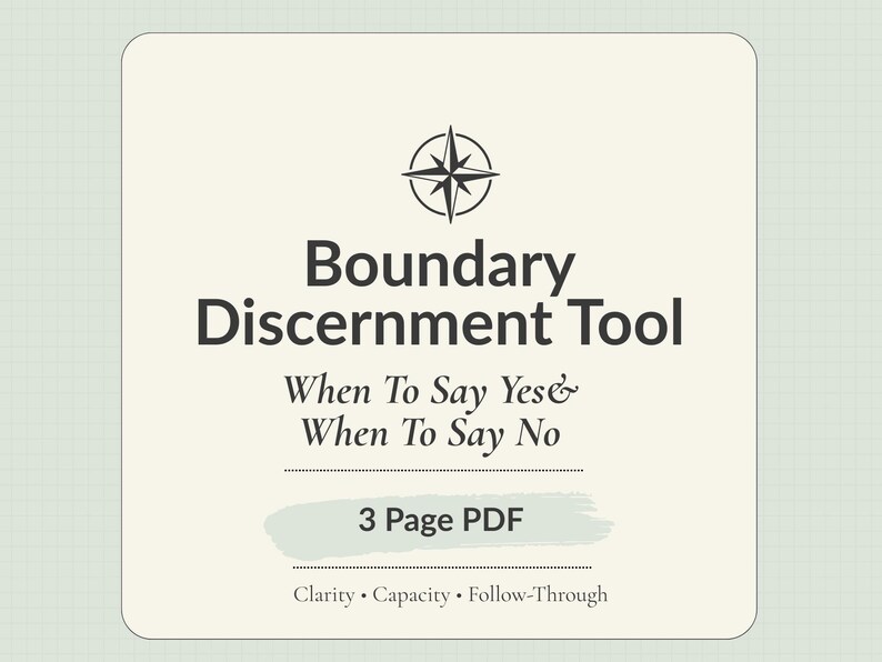 Christian Boundary Discernment Worksheet | Decision-making Guide ...