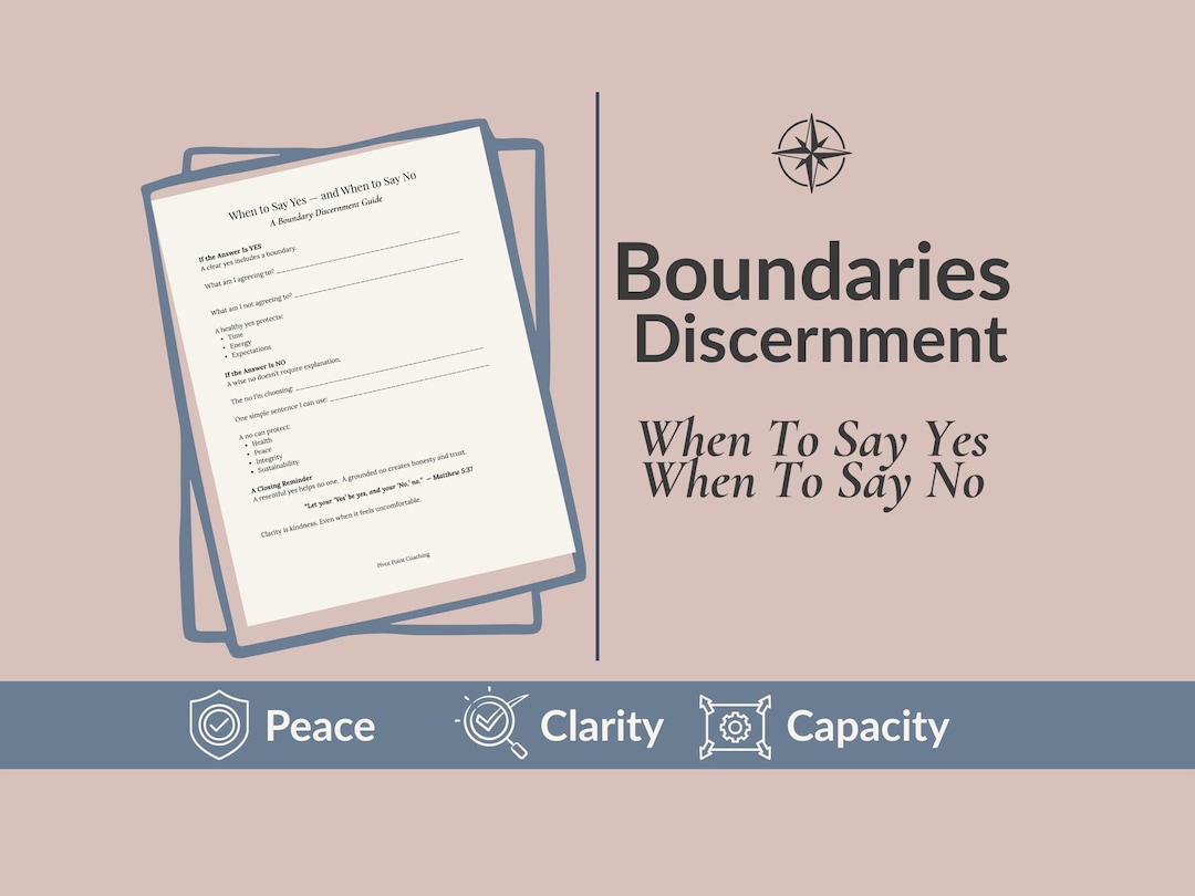 Christian Boundary Discernment Worksheet | Decision-making Guide ...